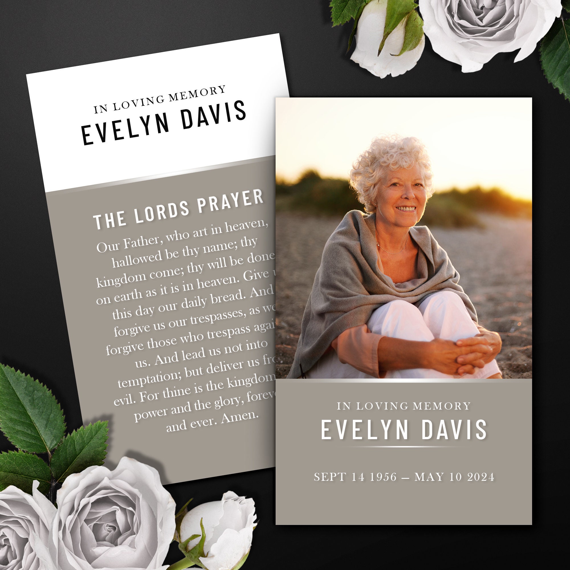 Custom Funeral Cards | 3"x5" Prayer Cards | Double Sided Eulogy Cards ...