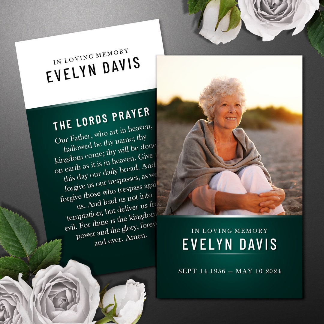 Custom Funeral Cards | 3"x5" Prayer Cards | Double Sided Eulogy Cards ...