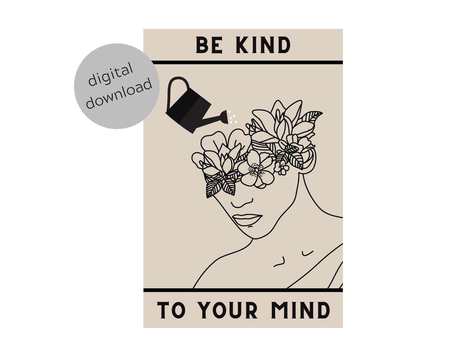 Be Kind to Your Mind, Wall Art Quotes, Motivational Wall Art Print ...
