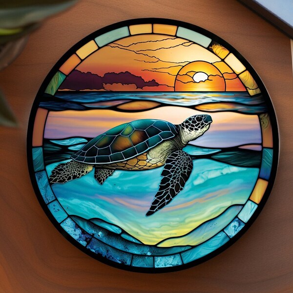 Turtle Stained Glass - Etsy