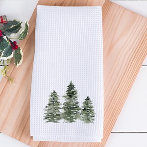 Evergreen Tree Hand Towel, Nature Inspired Decor, Kitchen Hand Towel ...