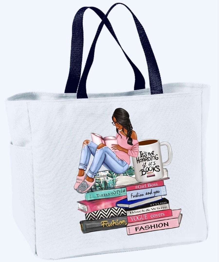 Book Tote Bag Custom Book Bag Personalized Library Bag | Etsy