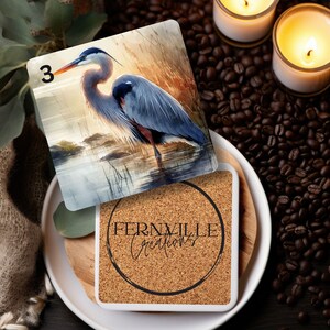 Blue Heron Home Decor, Square Ceramic Coaster, 10 Design Choices, Shore ...