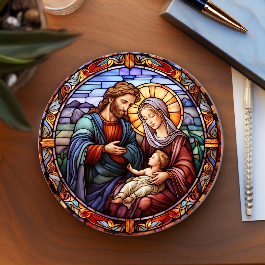 Nativity Scene Coaster, Ceramic Christmas Coaster, Winter Home Decor ...