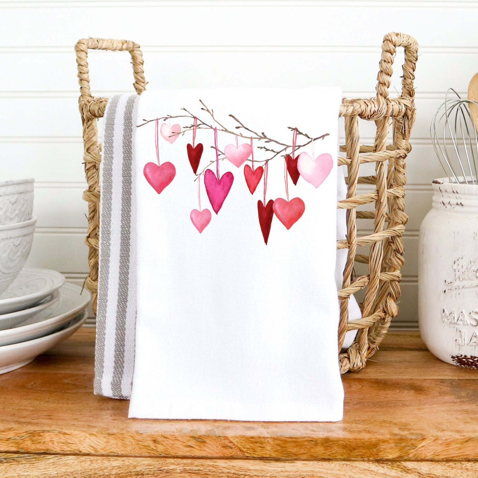 Pink Hearts Hand Towel Spring Bath Decor Valentine Gift - Etsy