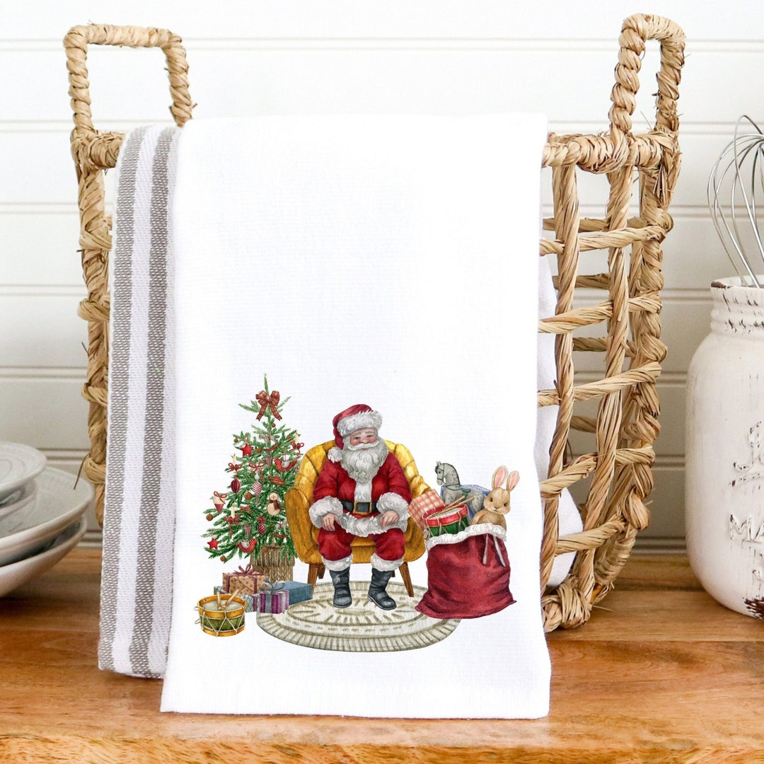 Christmas Hand Towel, Santa Towel, Luxury Guest Towel, Christmas Home ...