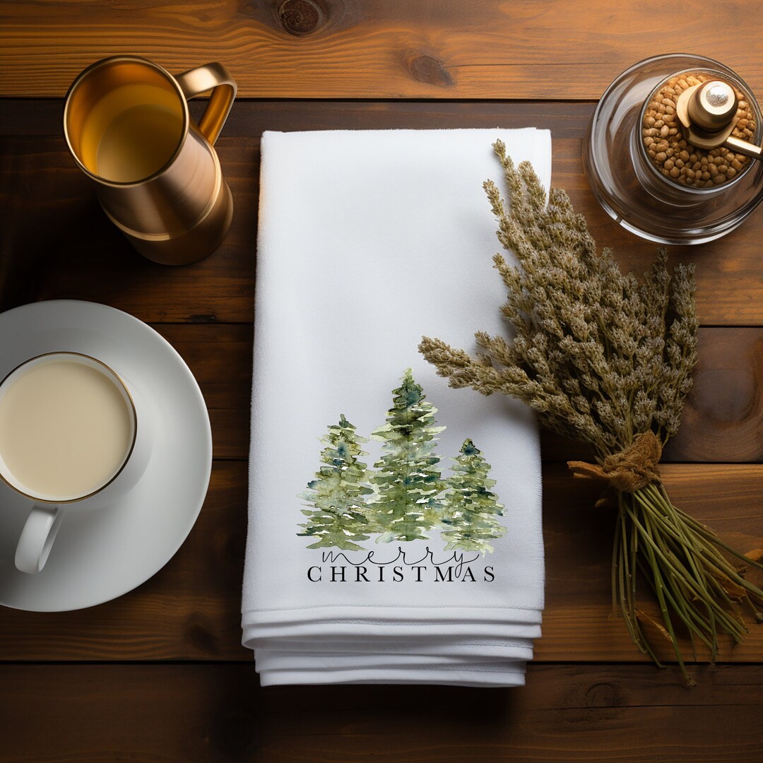 Christmas Tree Hand Towel, Holiday Guest Towel, Christmas Hand Towel ...