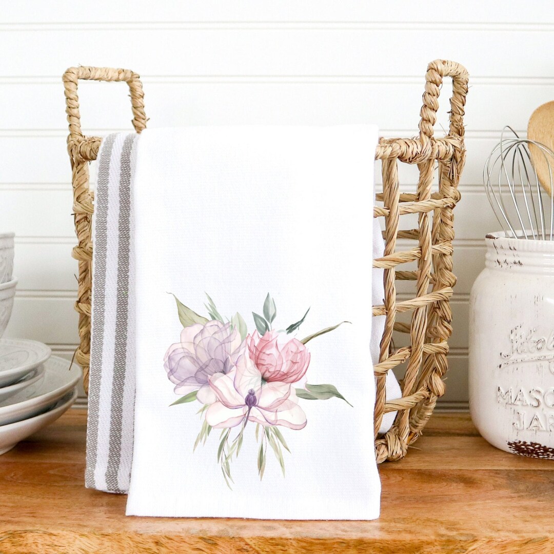 Pink & Lavender Floral Hand Towel Floral Bath Décor Kitchen - Etsy