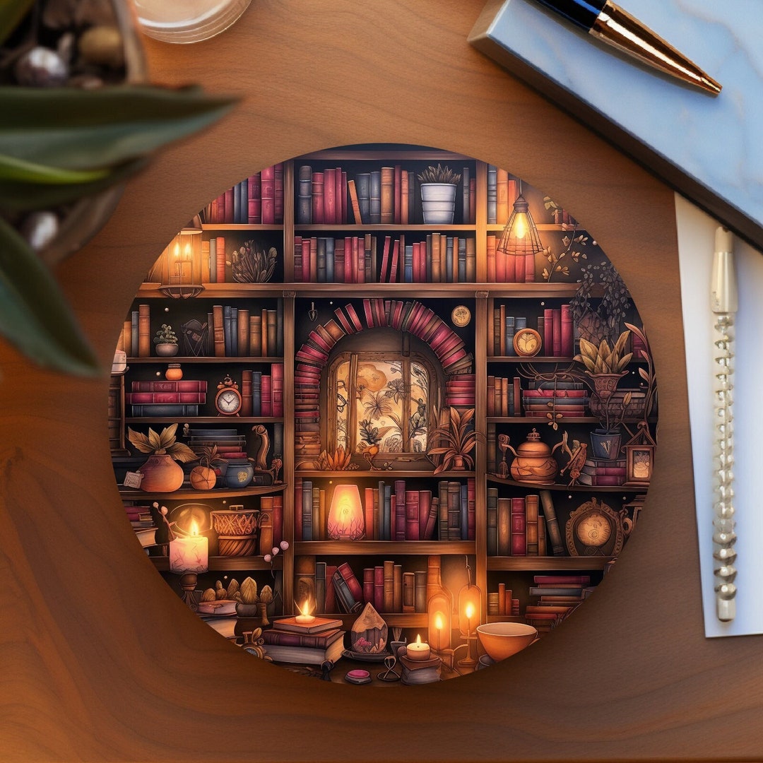 Library Coaster, Home Library Decor, Book Club Gift, Avid Reader Decor ...