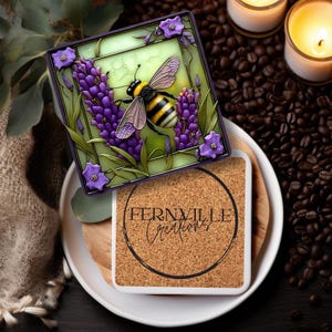 Bee & Lavender Coaster, Reading Nook Coaster, Sustainable Home Decor ...