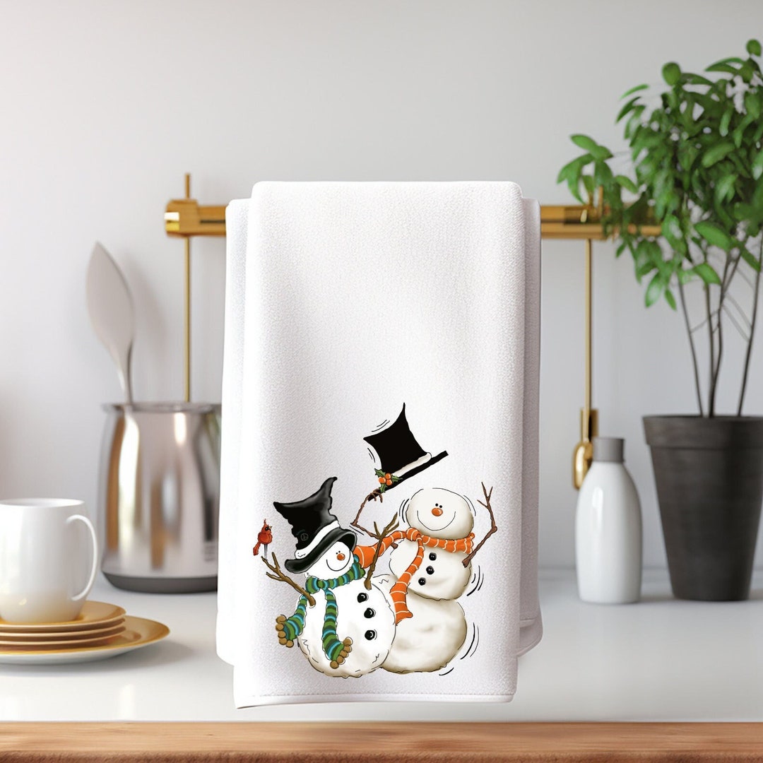 Snowman Hand Towel, Winter Home Decor, Seasonal Hand Towel, Winter ...