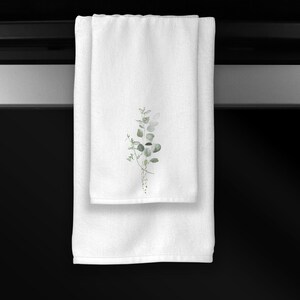 Eucalyptus Fingertip Towel, Woodland Towel, Botanical Finger Towel ...