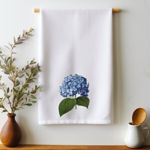 Blue Hydrangea Hand Towel, Decorative Bath Decor, Blue Floral Guest ...