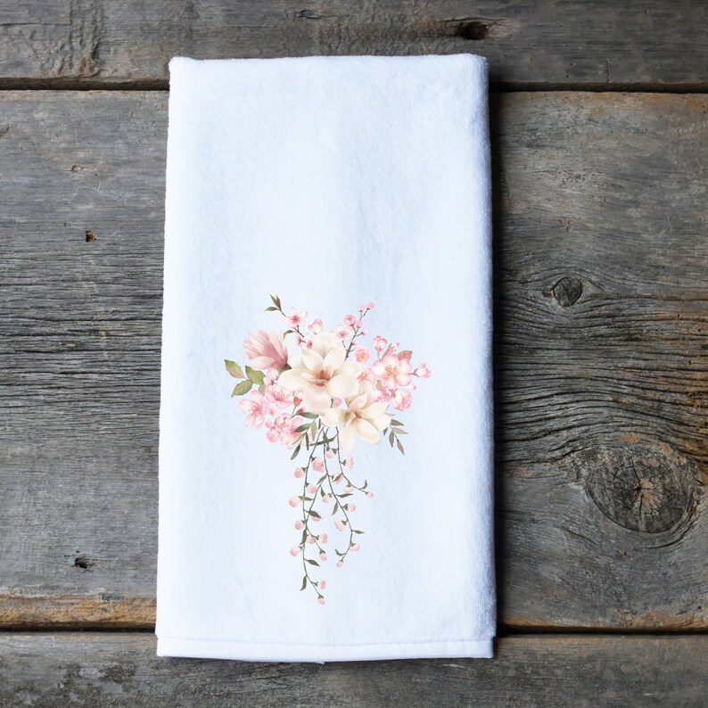 Cherry Blossom Hand Towel Pink Floral Bath Towel Spring Bath - Etsy