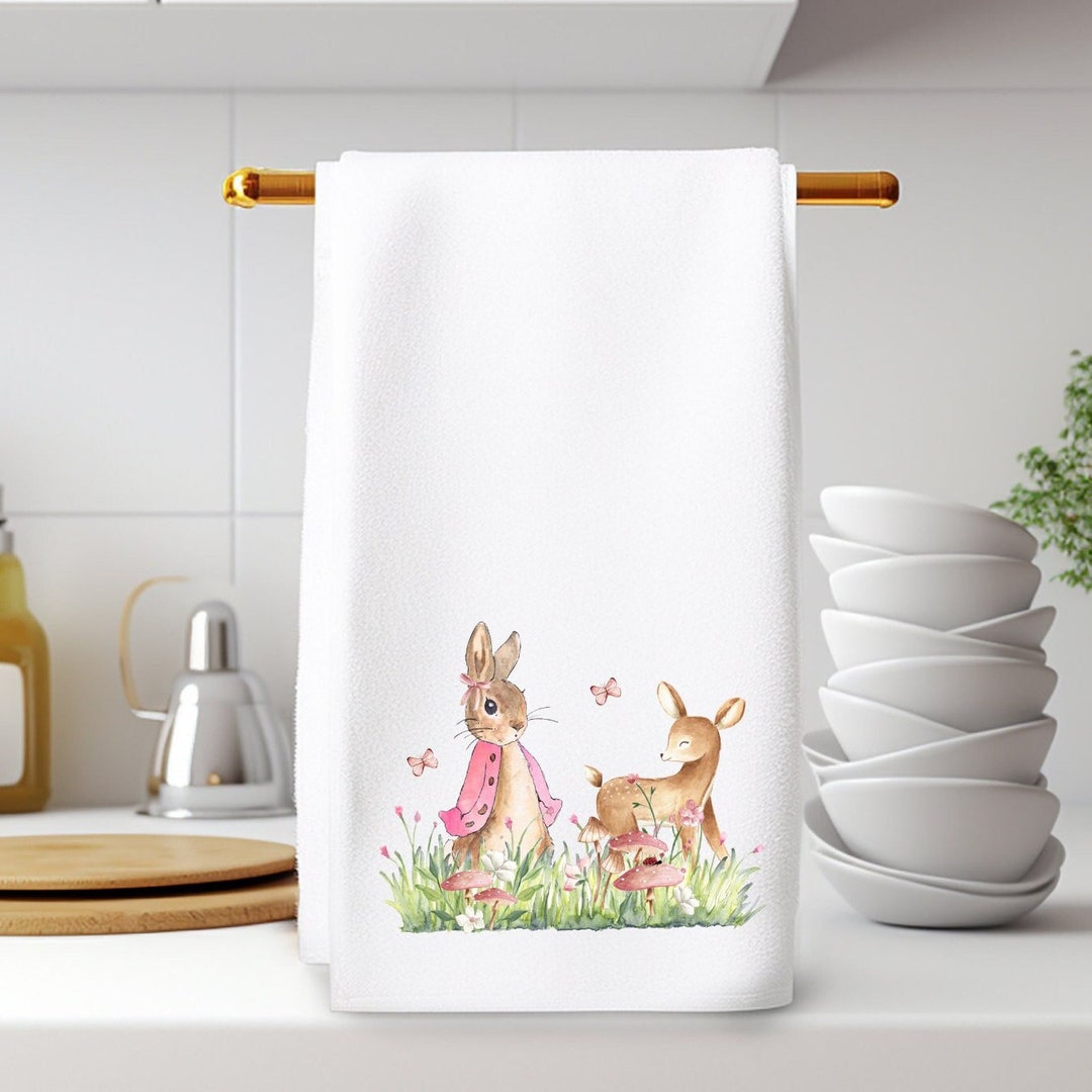 Spring Hand Towel, Easter Bath Decor, Easter Bath Towel, Easter Bunny ...