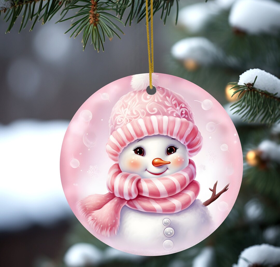 Pink Snow Girl Ornament, Christmas Tree Decor, Little Girl Keepsake ...