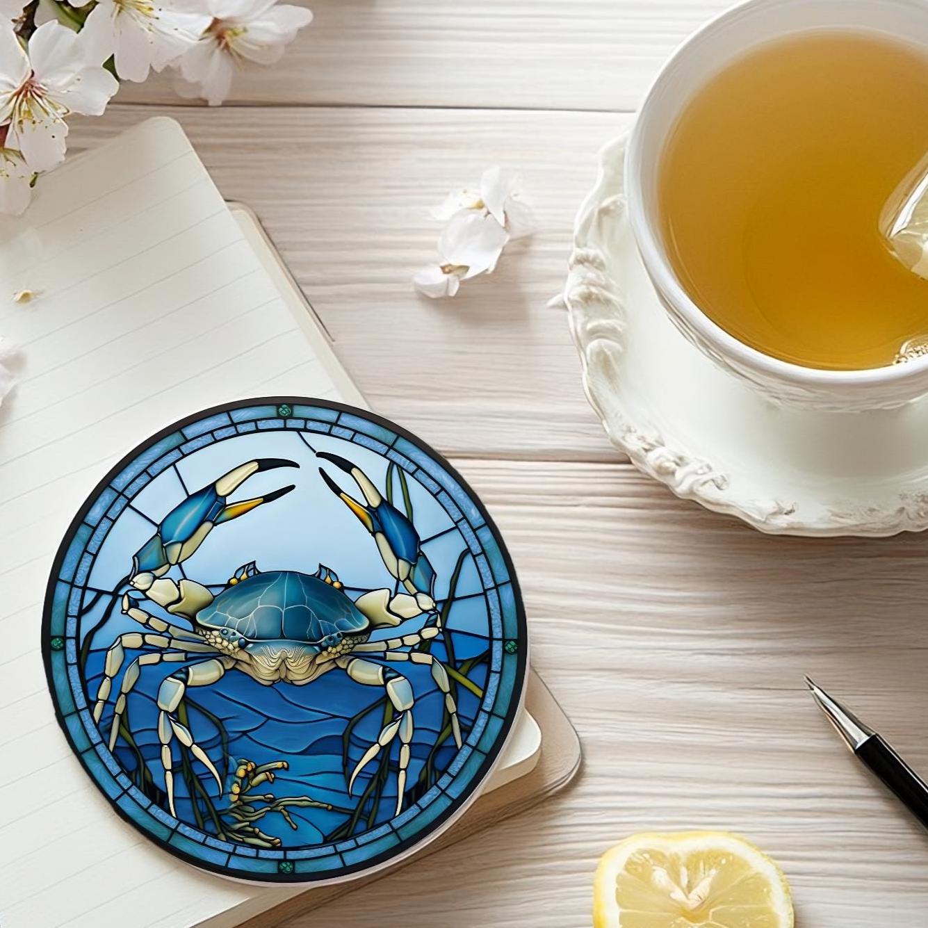 Blue Crab Ceramic Coaster: Marine Life Decor - Etsy
