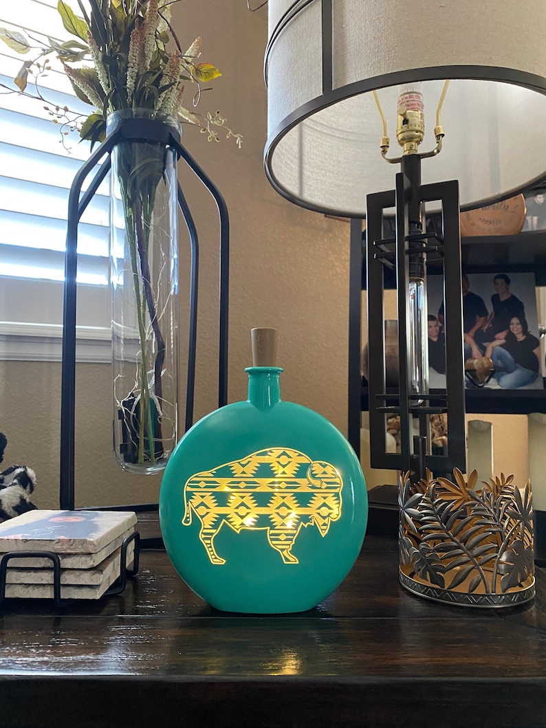 Southwestern Buffalo Bottle Lamp - Etsy