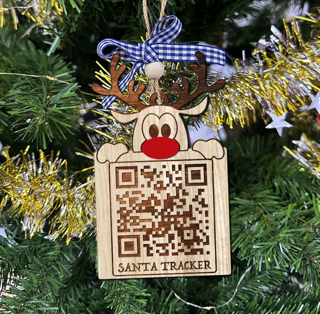 Christmas Santa Tracker QR Code Ornament Svg Laser Cut File, Glowforge ...
