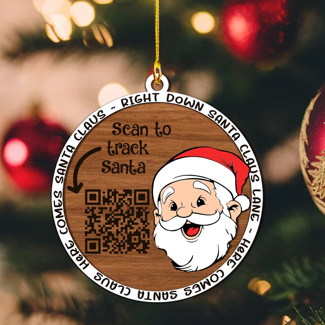 Santa Tracker Christmas Ornament SVG File Laser Cut File Santa ...