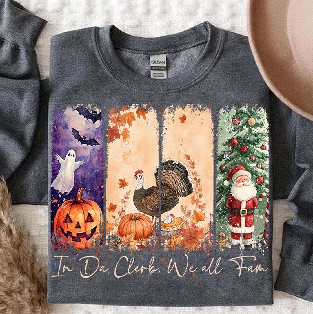 In Da Clerb We All Fam Png, Retro Christmas Png, Thanksgiving Png ...