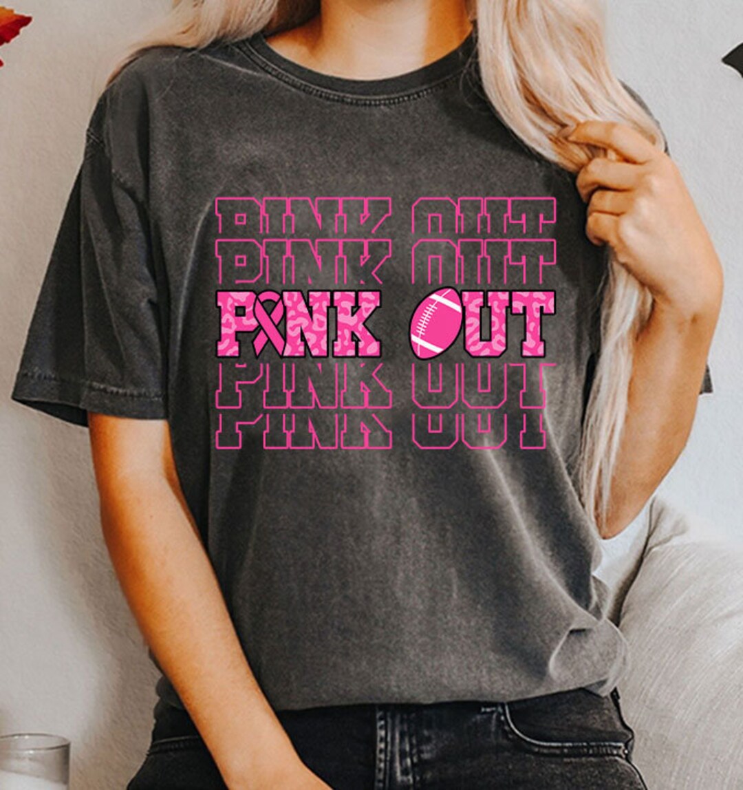 Pink Out Football Png, Svg, Fight Cancer Pink Ribbon Svg, Pink Out Svg ...