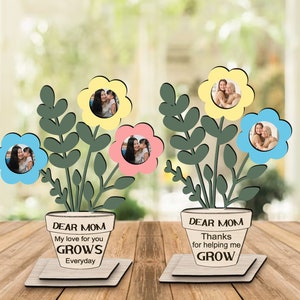 Mother's Day Photo Flower Frame SVG, Mothers Day Magnet SVG, Thanks for ...