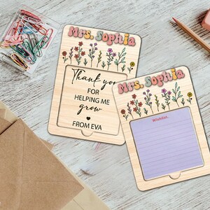 Teacher Note Pad SVG, Wildflowers Note Pad Svg, Custom Teacher Gift Svg ...