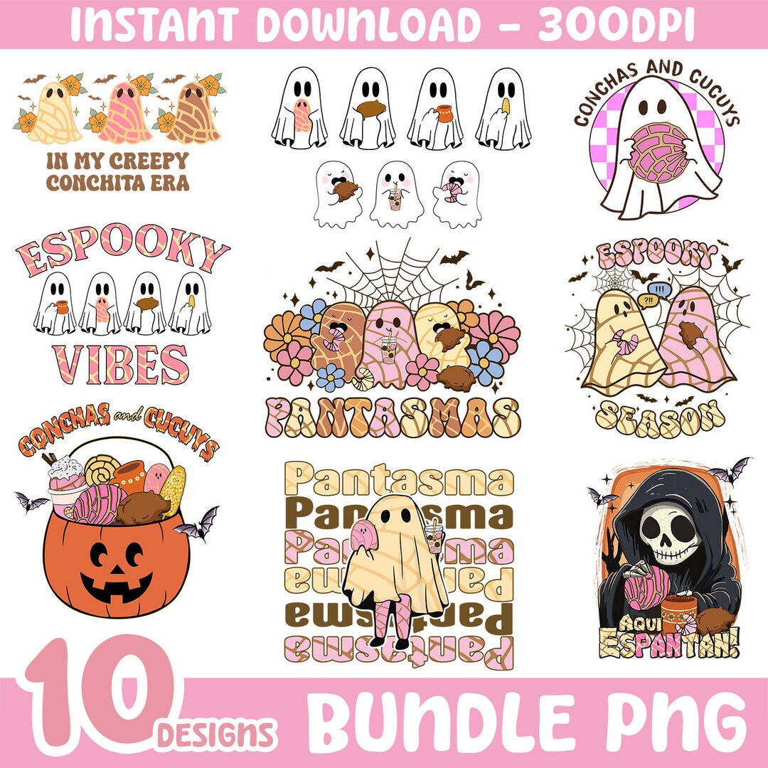 Mexican Ghost Png Bundle, Creepy Conchita Era Png, Conchas and Cucuys Png, Conchas Ghost, Funny ...