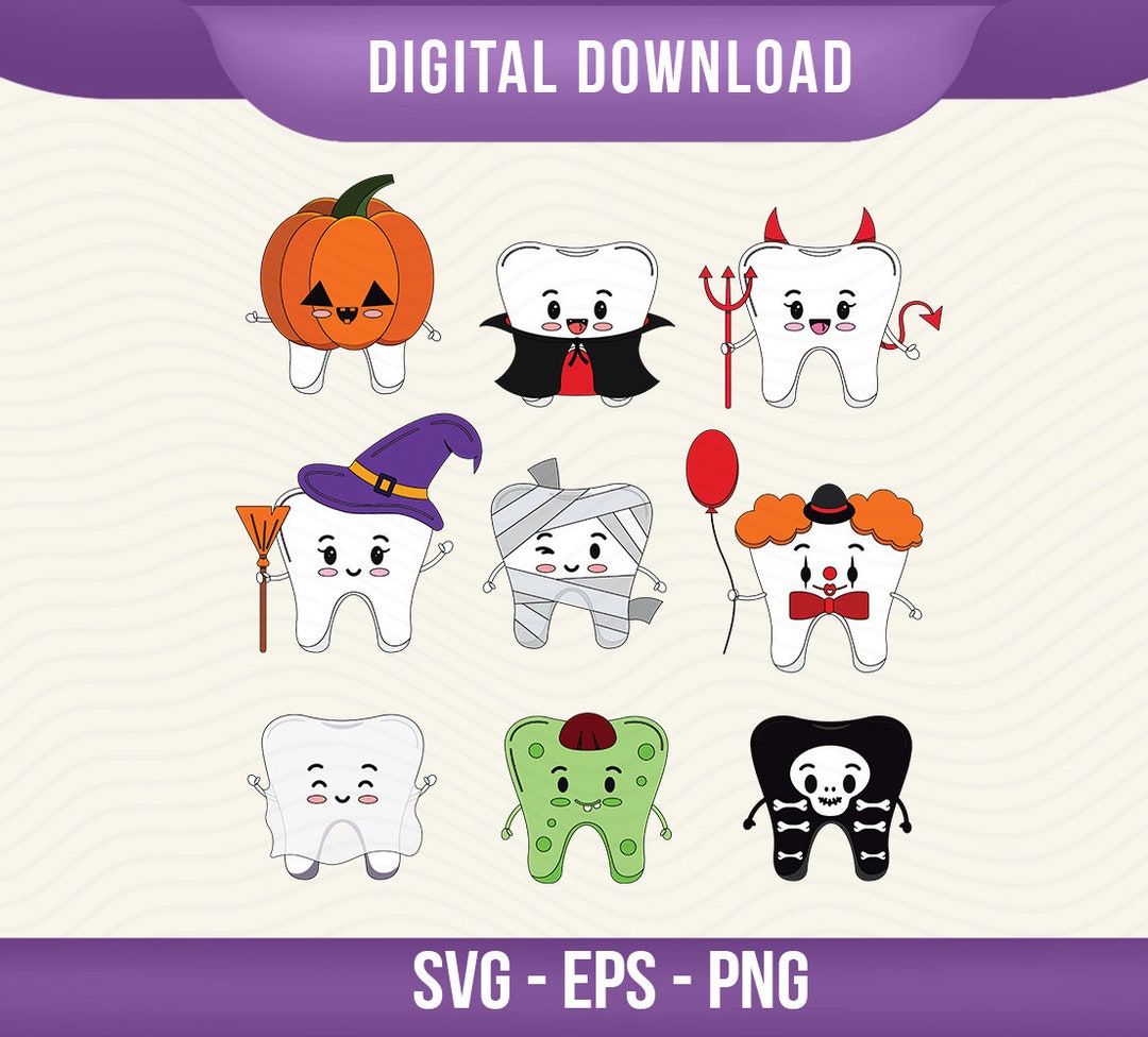 Funny Halloween Teeth PNG, Spooky Halloween Dentist Shirt PNG, Dental ...