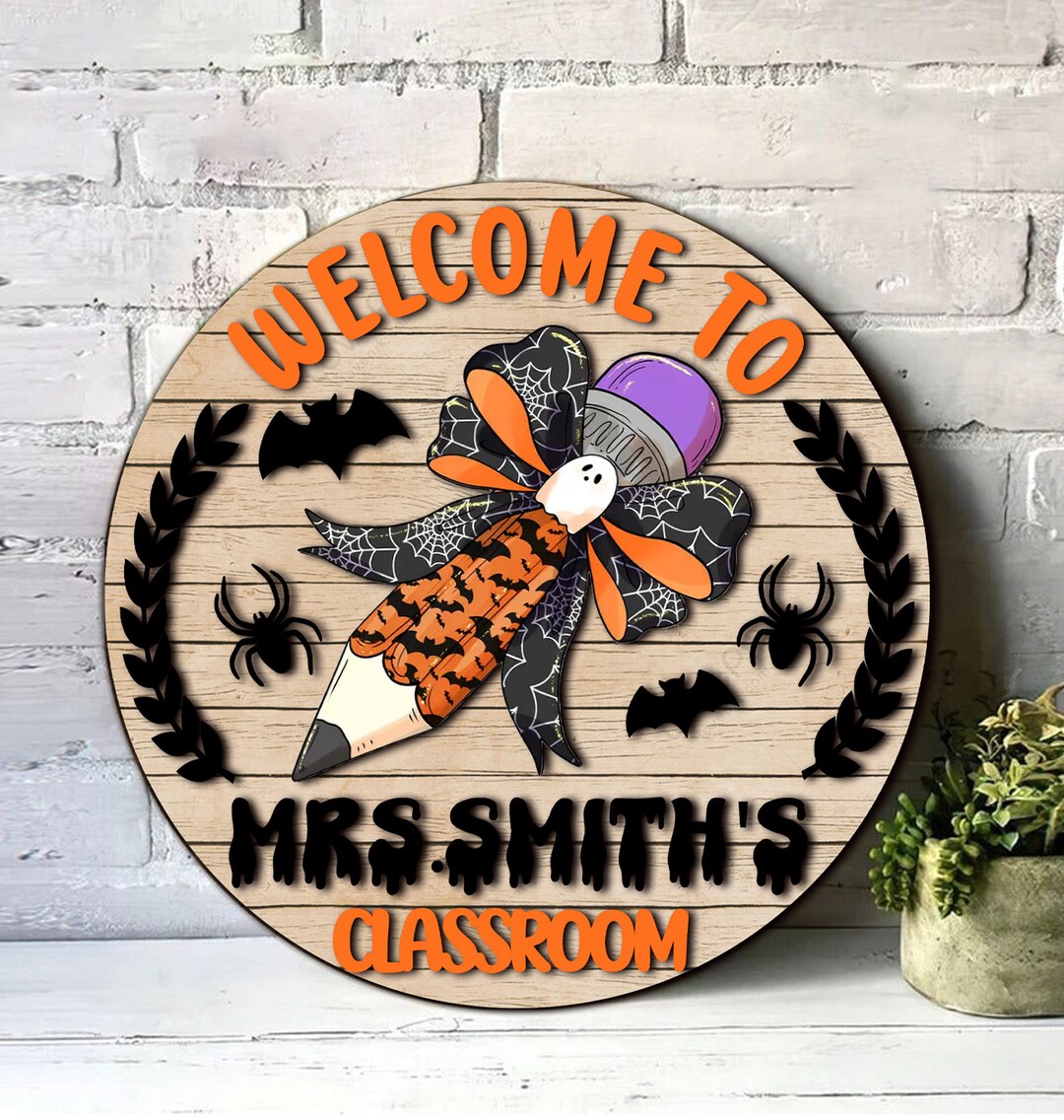 Teacher Halloween Sign Svg Laser Cut, Halloween Classroom Svg, Teacher ...