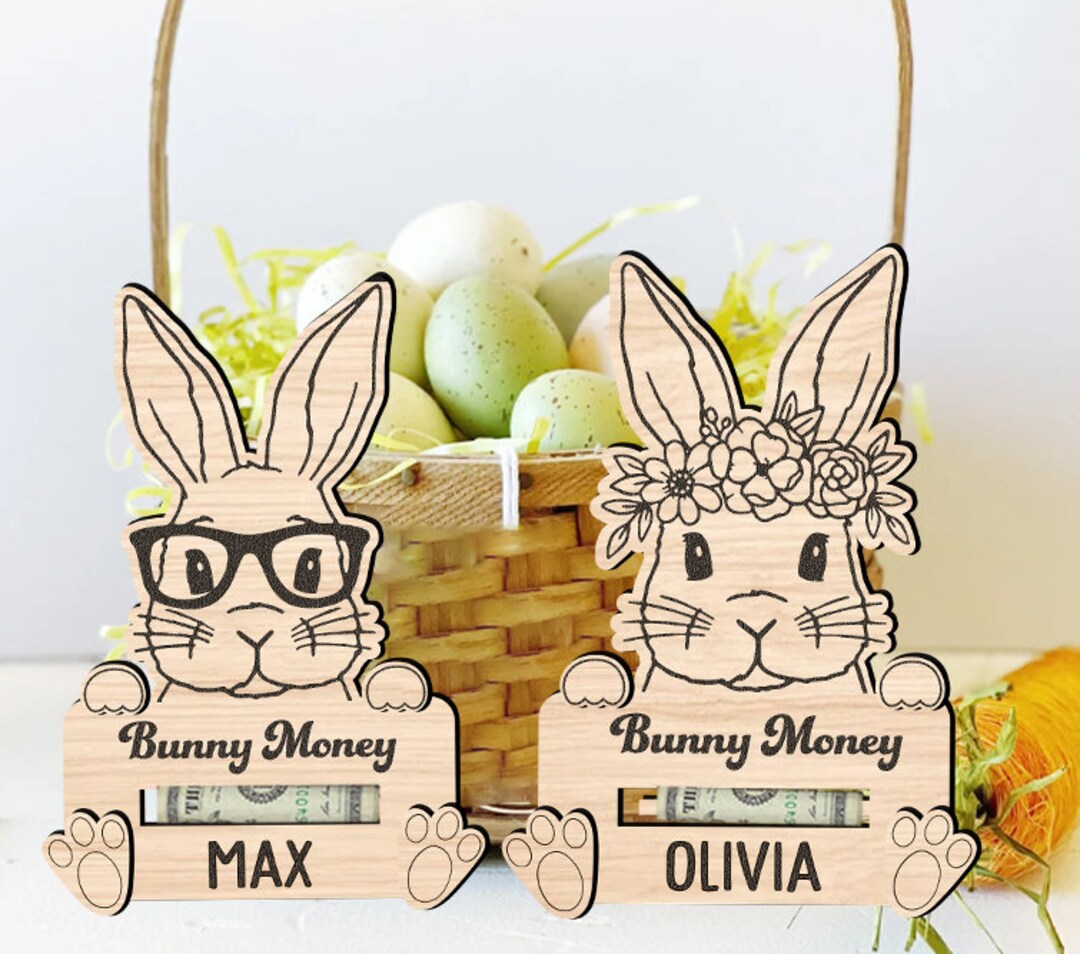 Easter Bunny Money Holder Svg Laser Cut, Bunny Money Holder Svg, Easter ...