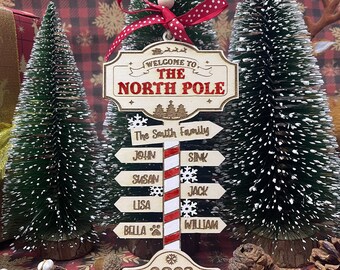 North Pole Family Ornament Laser SVG, Christmas Ornaments SVG, Family ...