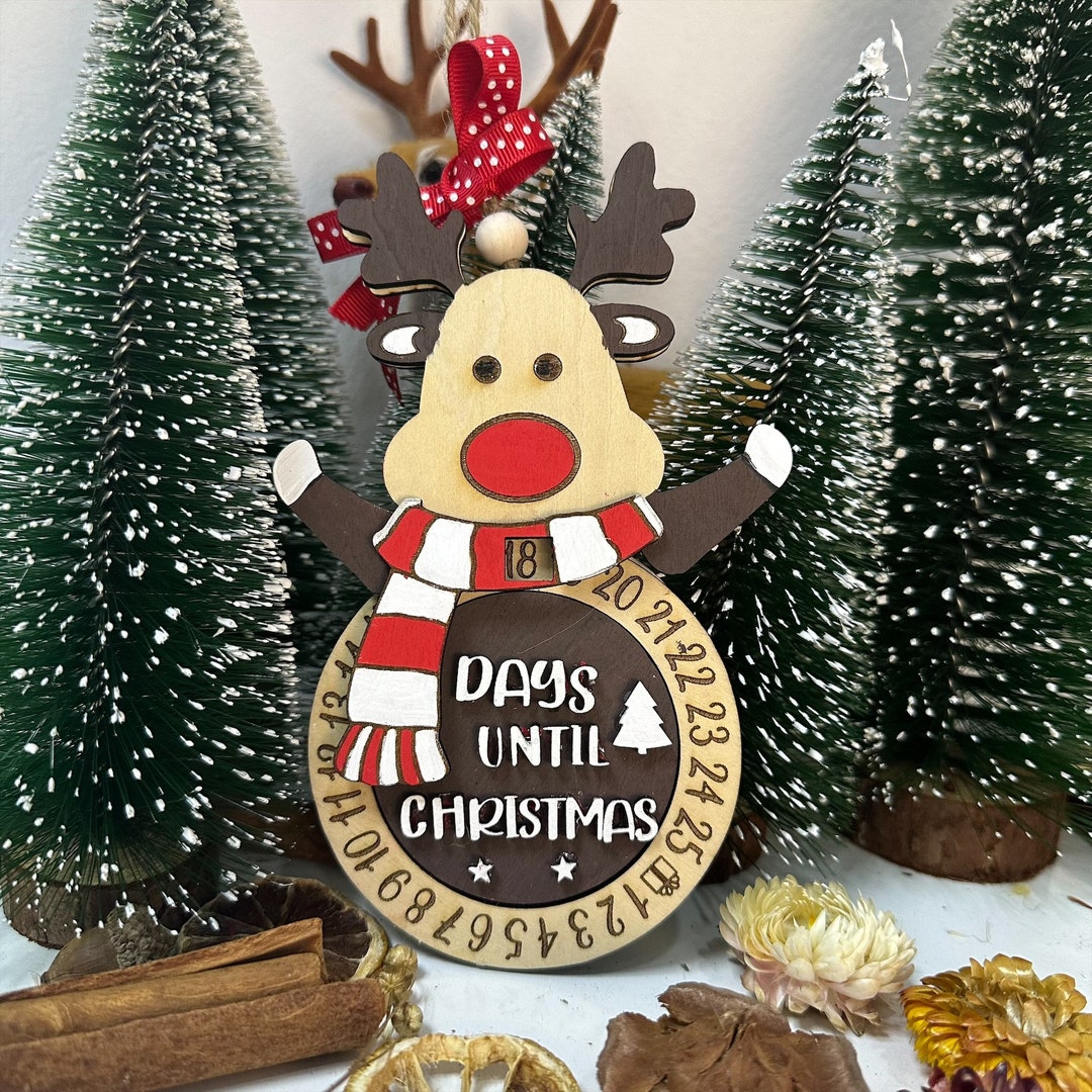 Reindeer Christmas Countdown Laser Cut File, Christmas Reindeer ...