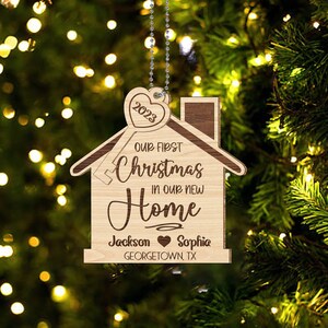 Our First Home Ornament SVG, Christmas Key Ornament Laser Cut Svg, Our ...