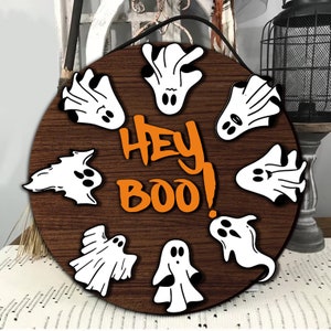Hey Boo Halloween Sign Svg Laser Cut, Halloween Boo Svg, Halloween ...