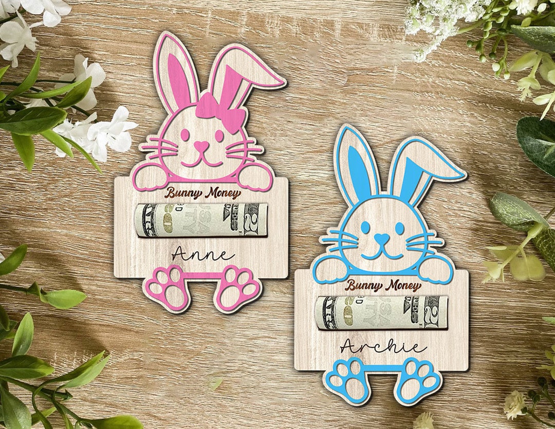 Easter Bunny Money Holder Svg Laser Cut, Bunny Money Holder Svg, Easter ...