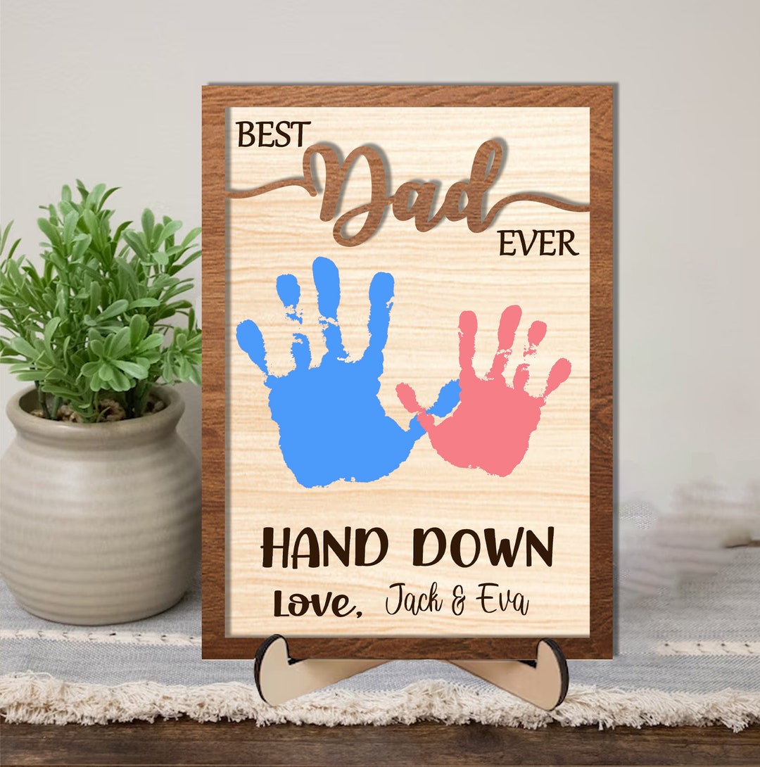 SVG Father's Day Handprint Sign, Father's Day Kids Hand Print Digital ...