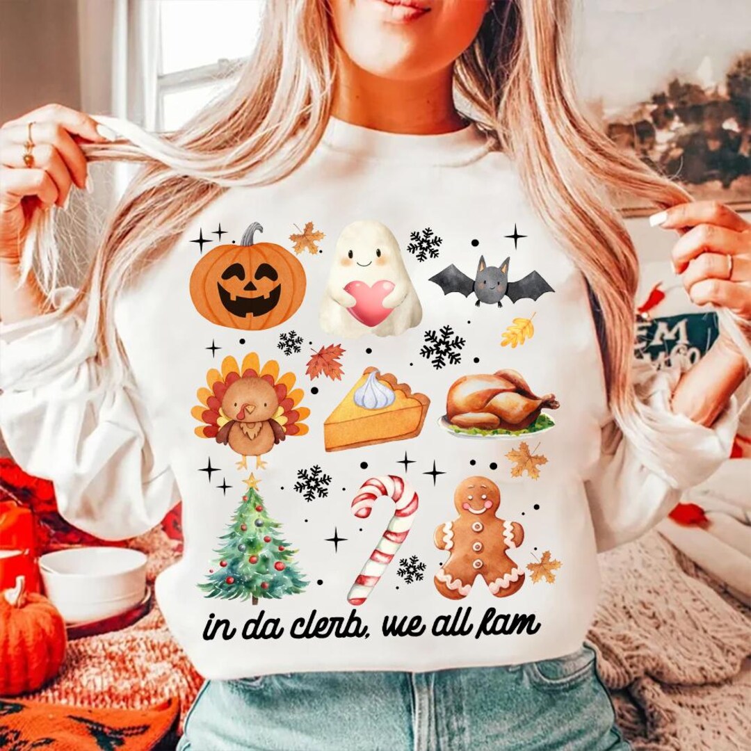 In Da Clerb We All Fam Png, Christmas Png, Thanksgiving Png, Funny ...