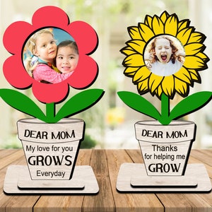 Mother's Day Photo Flower Frame SVG, Mothers Day Magnet SVG, Thanks for ...