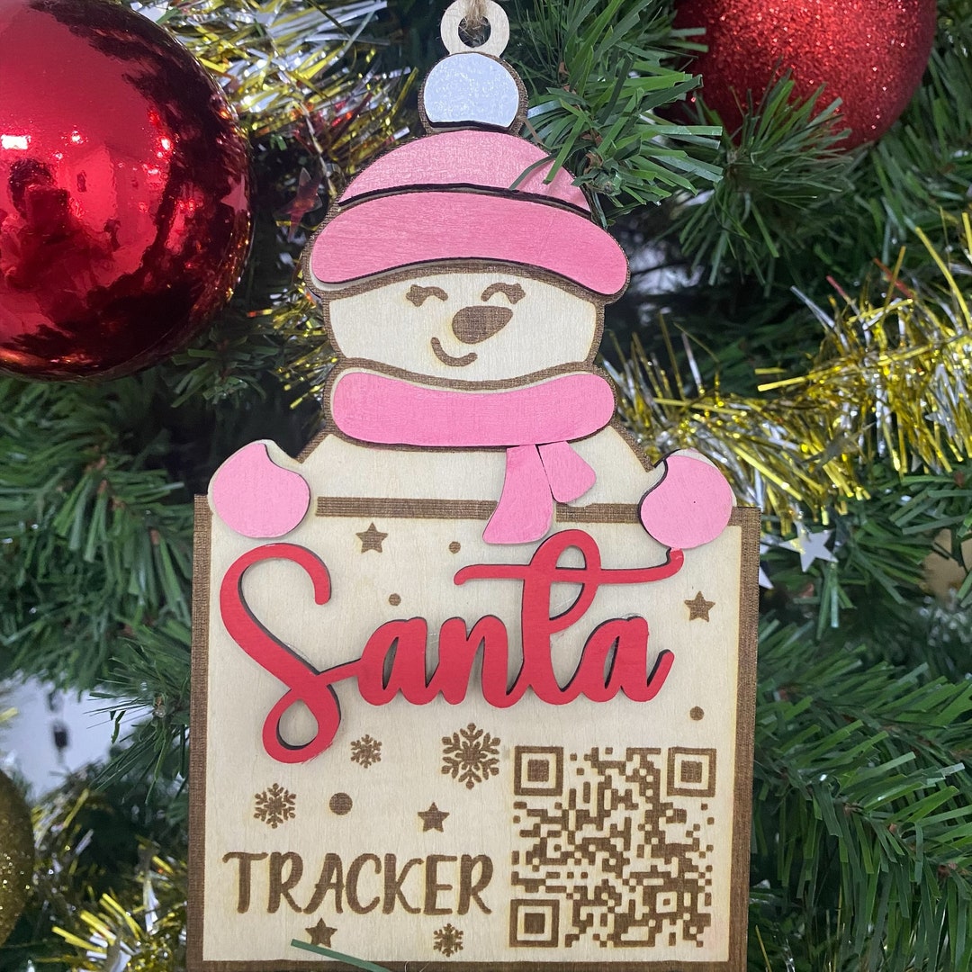 Christmas Santa Tracker QR Code Ornament Svg Laser Cut File, Glowforge ...