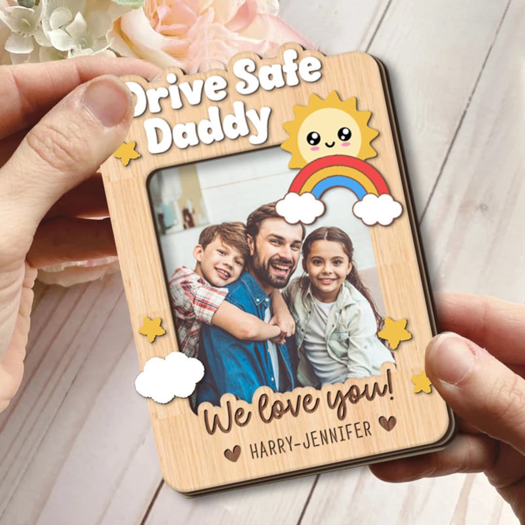 Drive Safe Daddy Gift SVG Cut File, Custom Car Visor Clip Photo SVG ...