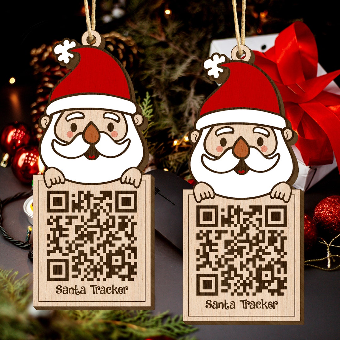 Christmas Santa Tracker QR Code Ornament Svg Laser Cut File, Glowforge ...