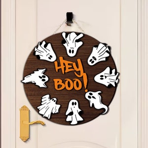 Hey Boo Halloween Sign Svg Laser Cut, Halloween Boo Svg, Halloween ...