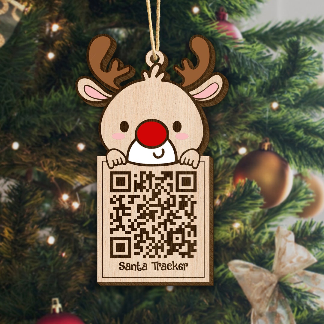 Christmas Santa Tracker QR Code Ornament Svg Laser Cut File, Glowforge ... Christmas Santa Tracker QR Code Ornament Svg Laser Cut File, Glowforge ...