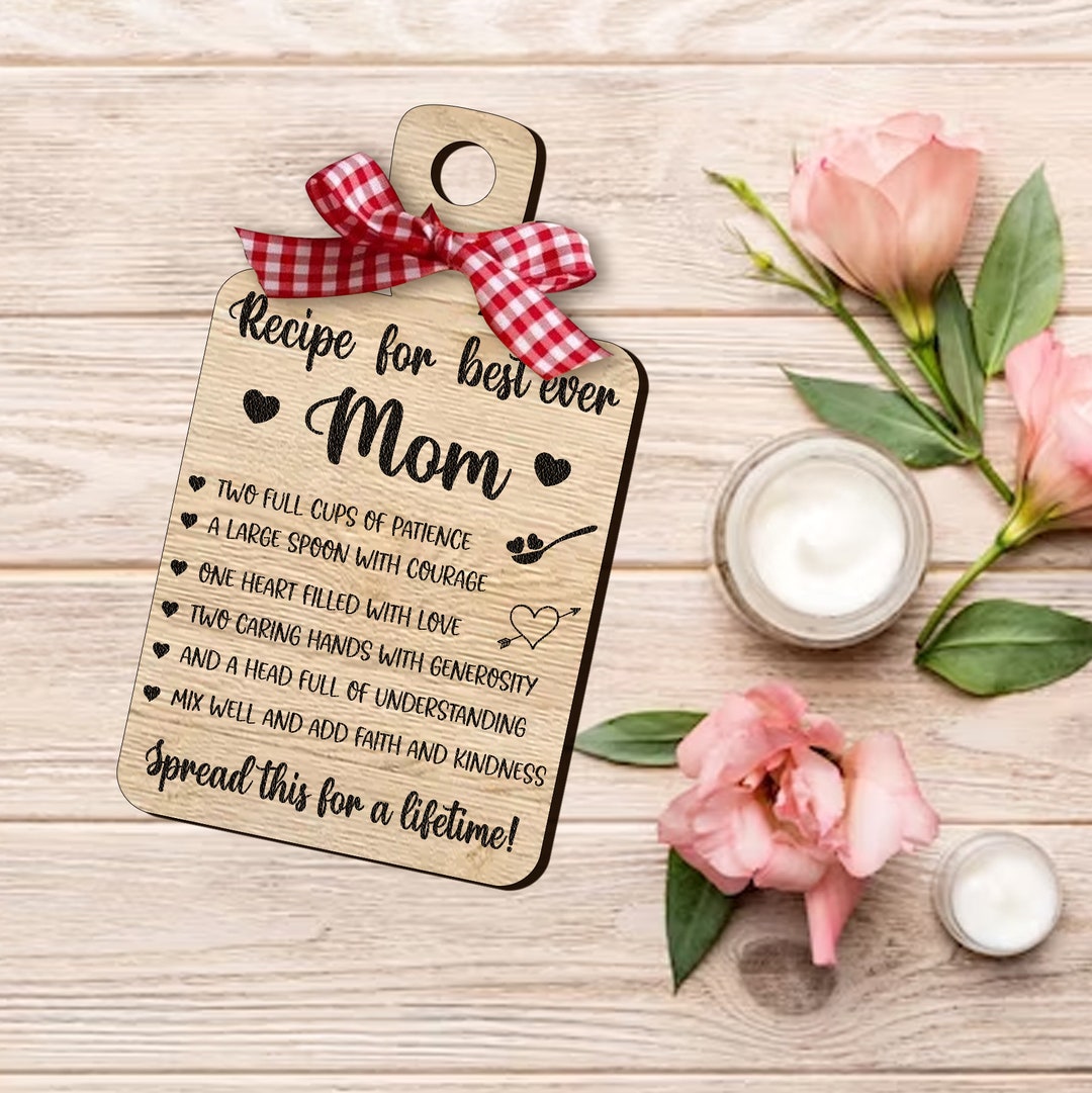 Mom Recipe Cutting Board SVG Laser Cut, Digital File, Recipe for Love ...