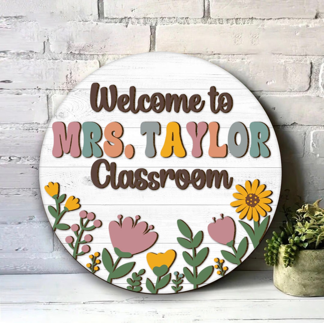 Teacher Doorsign SVG Laser Cut, Back to School Gifts, Classroom Door ...