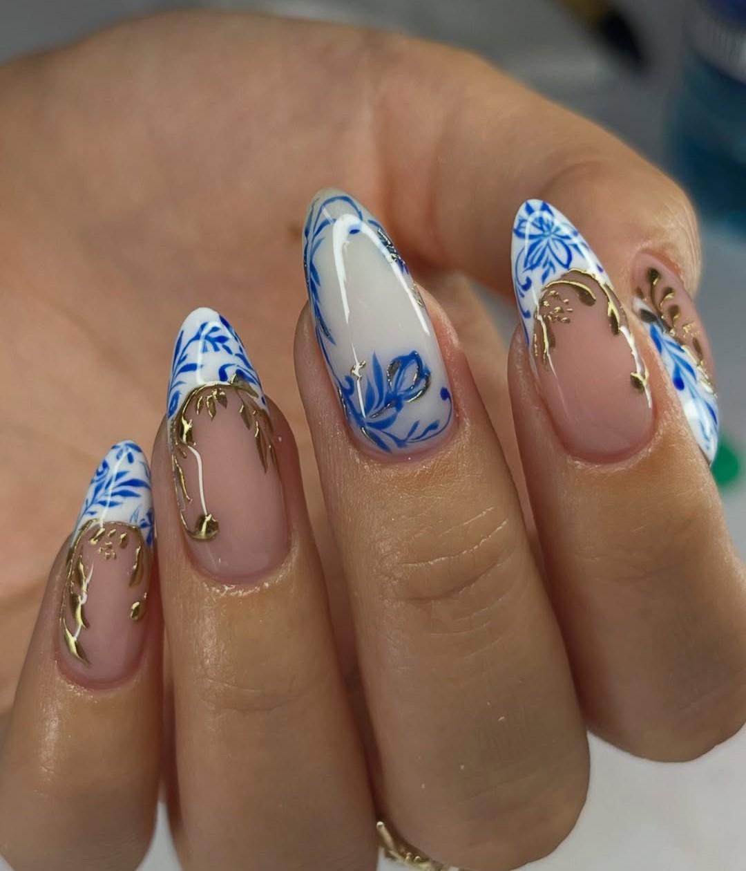 Chinoiserie Blue Porcelain Inspired Nails, Ceramic Blue and White ...