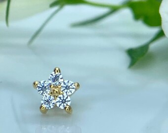 14k Gold Vertical Labret - Etsy