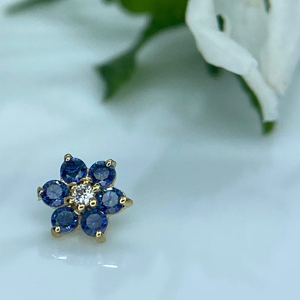 14k Vertical Labret Gold - Etsy